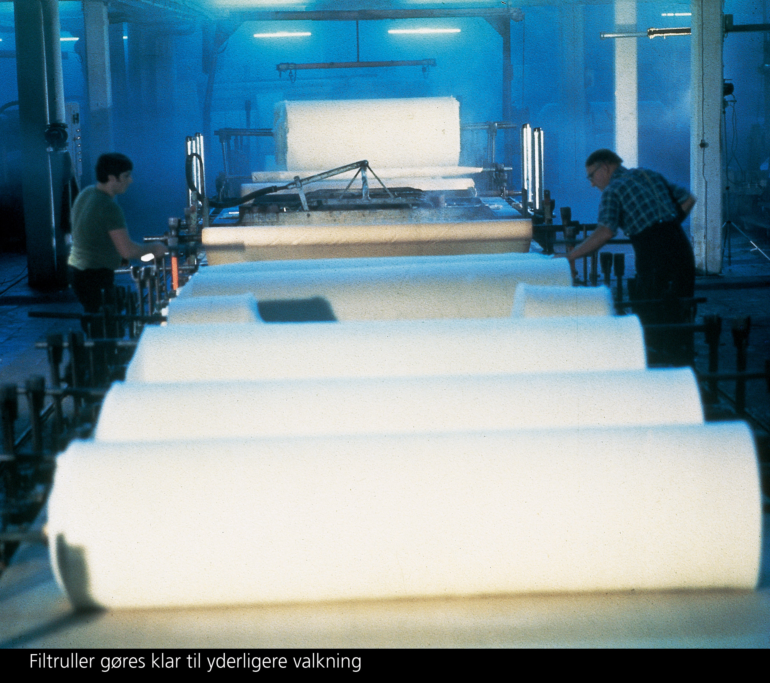 Felt production photos. The wool is carded, processed and fulled